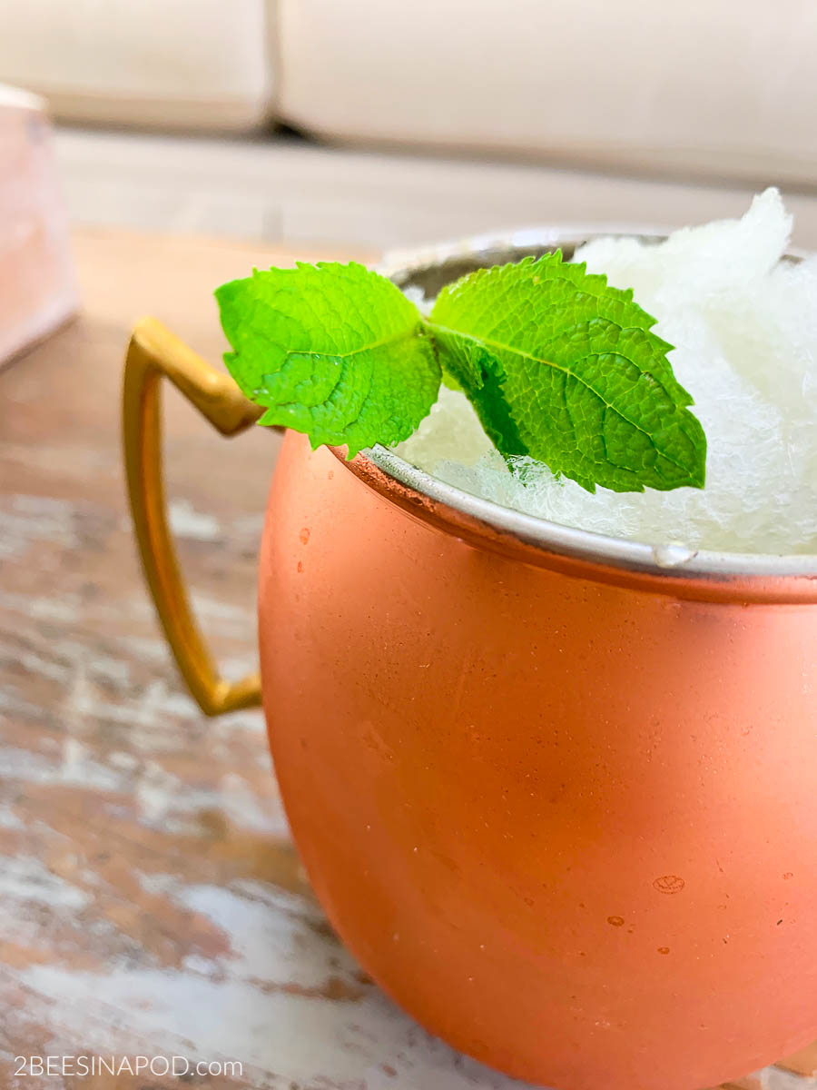 Frozen Moscow Mule Slushy Cocktail - 2 Bees in a Pod