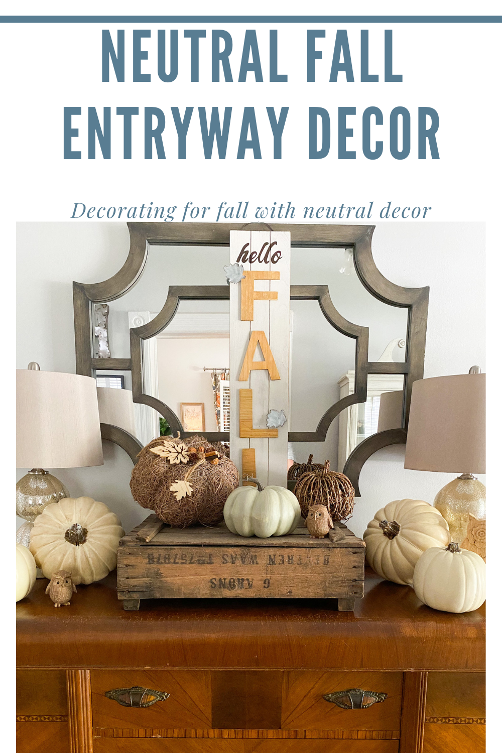 Neutral Fall Entryway Decor - 2 Bees in a Pod