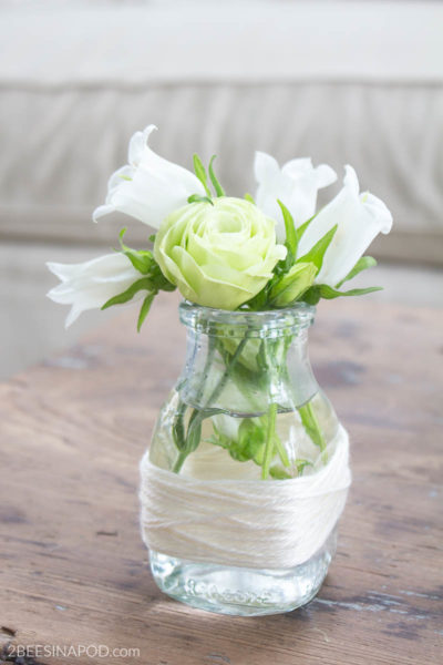 Yarn Wrapped Vases - Easy DIY Decor - 2 Bees in a Pod