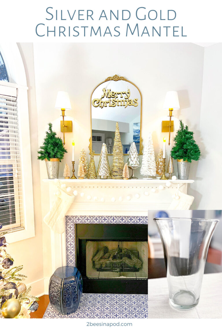 Silver and Gold Christmas Mantel - 2 Bees in a Pod